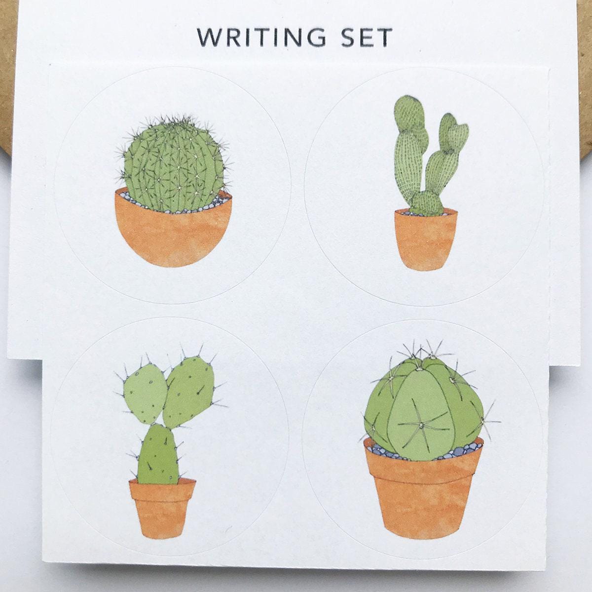 Cacti Writing Set With Stickers - Etsy