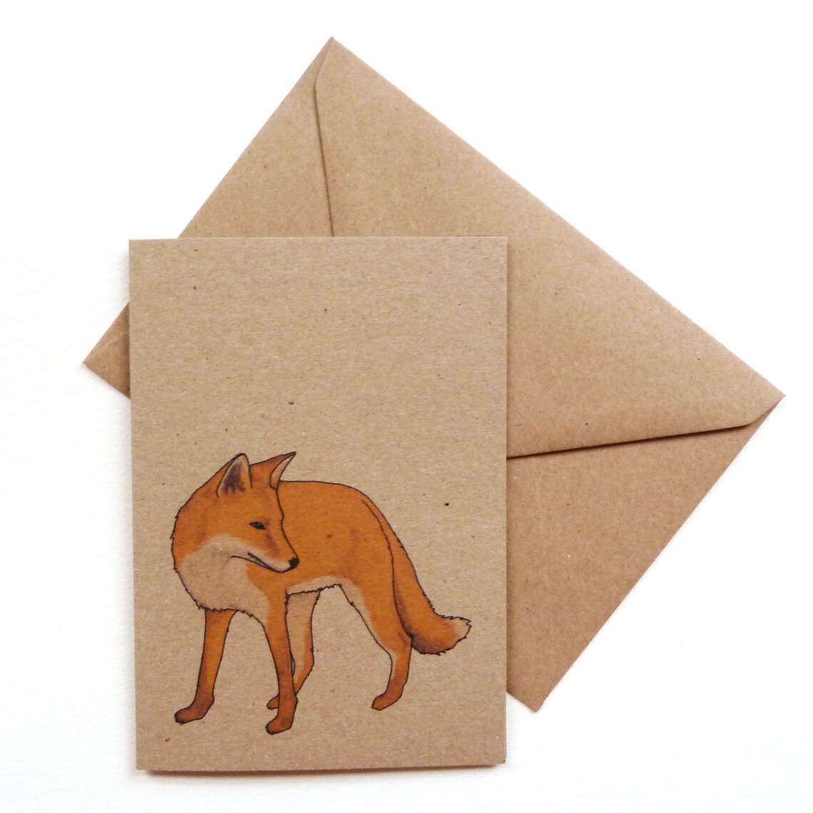 Fox card wildlife / nature / animal illustrated card | Etsy