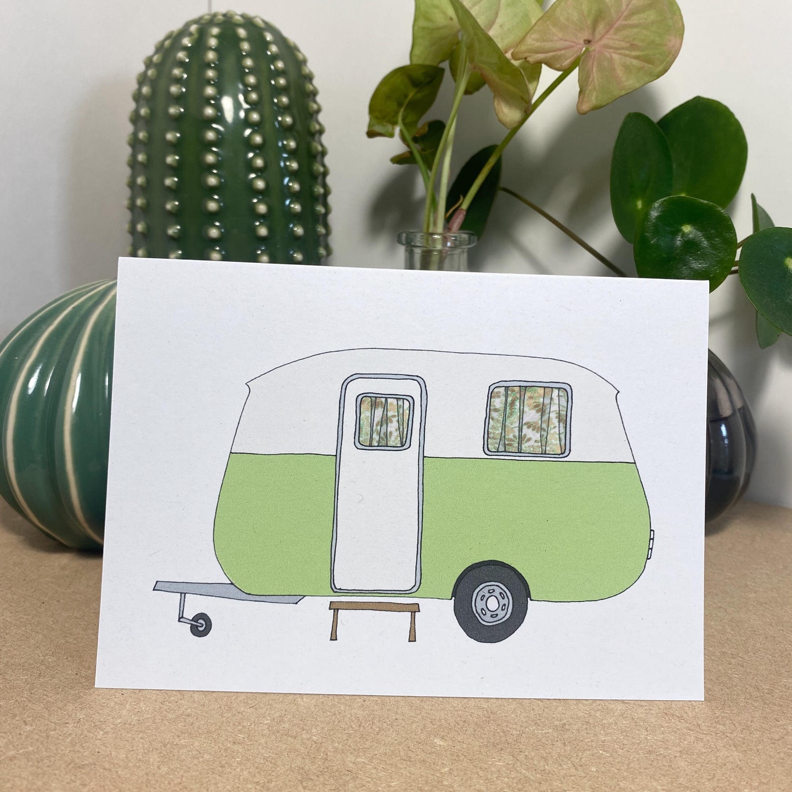 Caravan Card - Camping / Holiday / Travel / Vacation - Illustrated ...