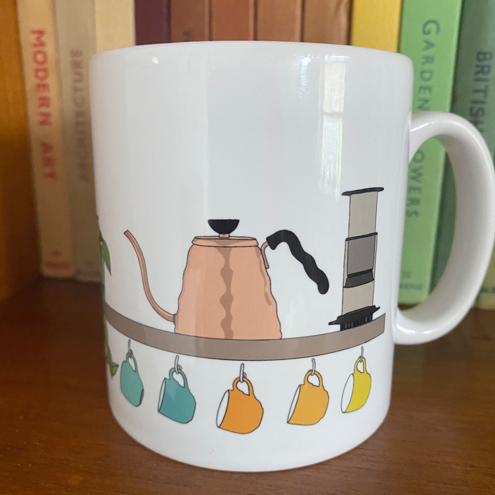 Illustrated coffee design mug coffee lover new home gift | Etsy