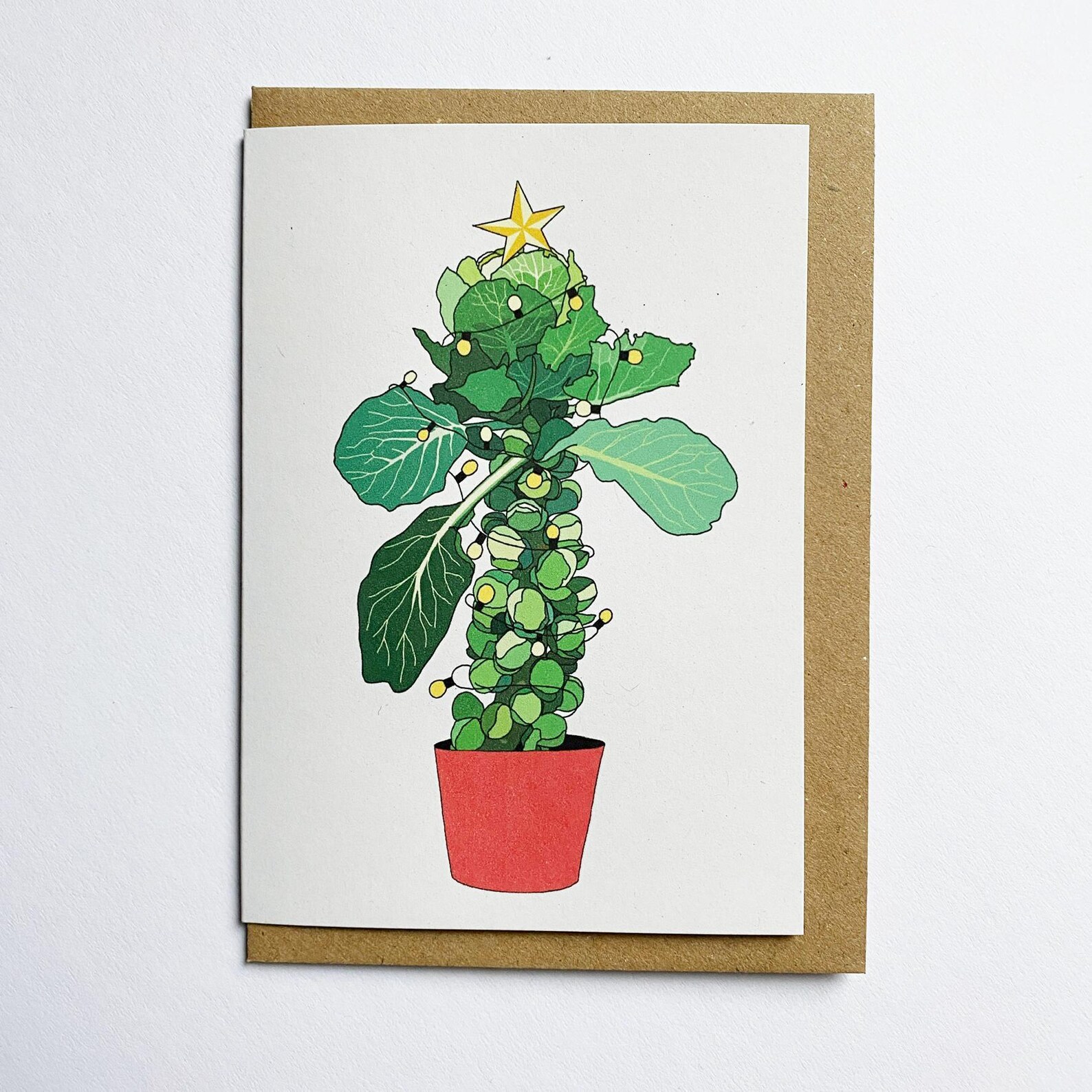 Brussels Sprout Christmas Tree Card - 100% Recycled - Eco Friendly - Etsy