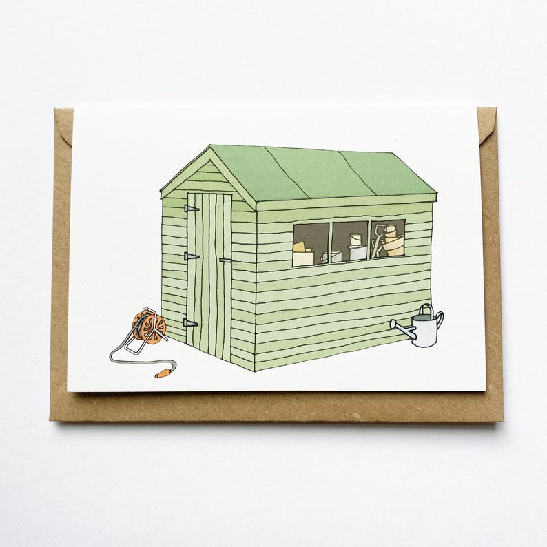 Garden Shed Card - Eco Friendly - Recycled Kraft Card for Gardener ...