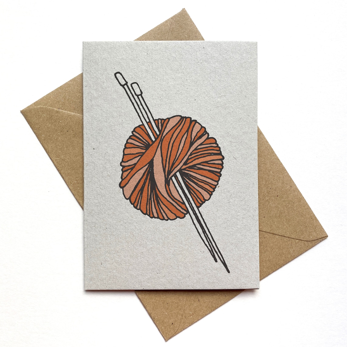 Knitting Card Recycled Eco Friendly Ball of Yarn and Knitting - Etsy