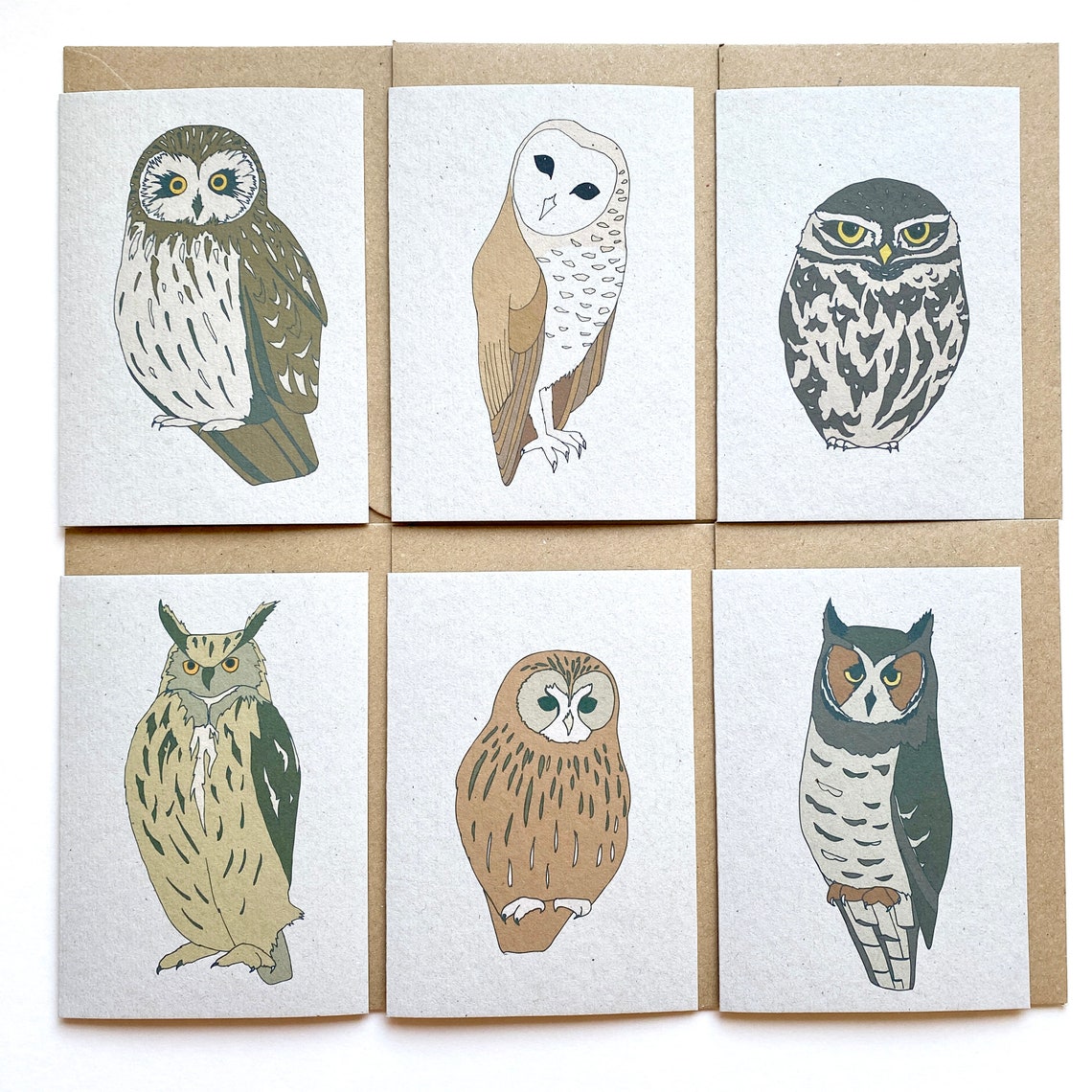 Owl Cards Set or Individual - Etsy