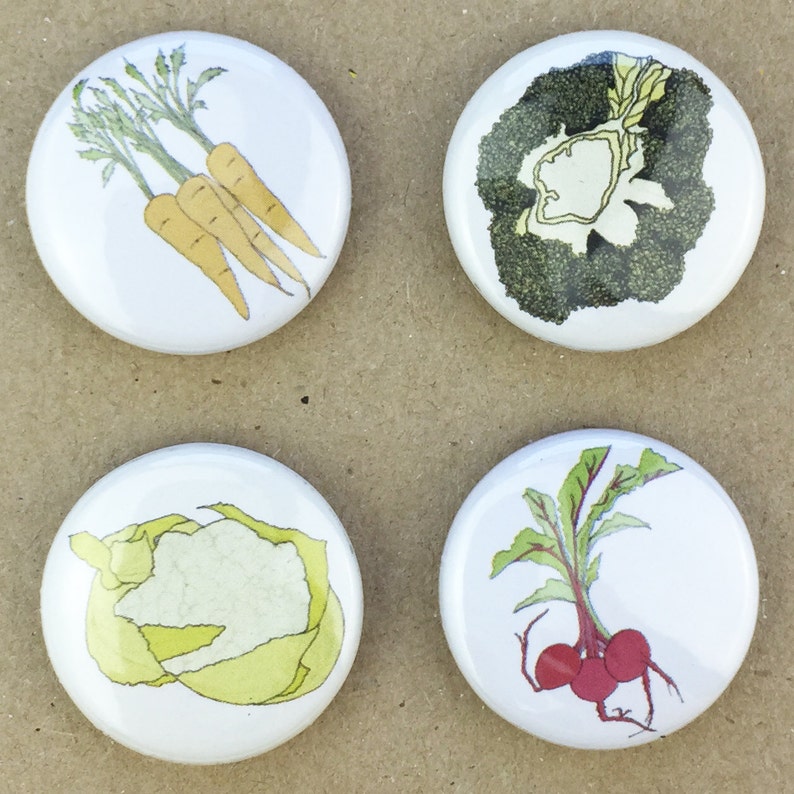 Vegetable Fridge Magnets set of Four - Etsy