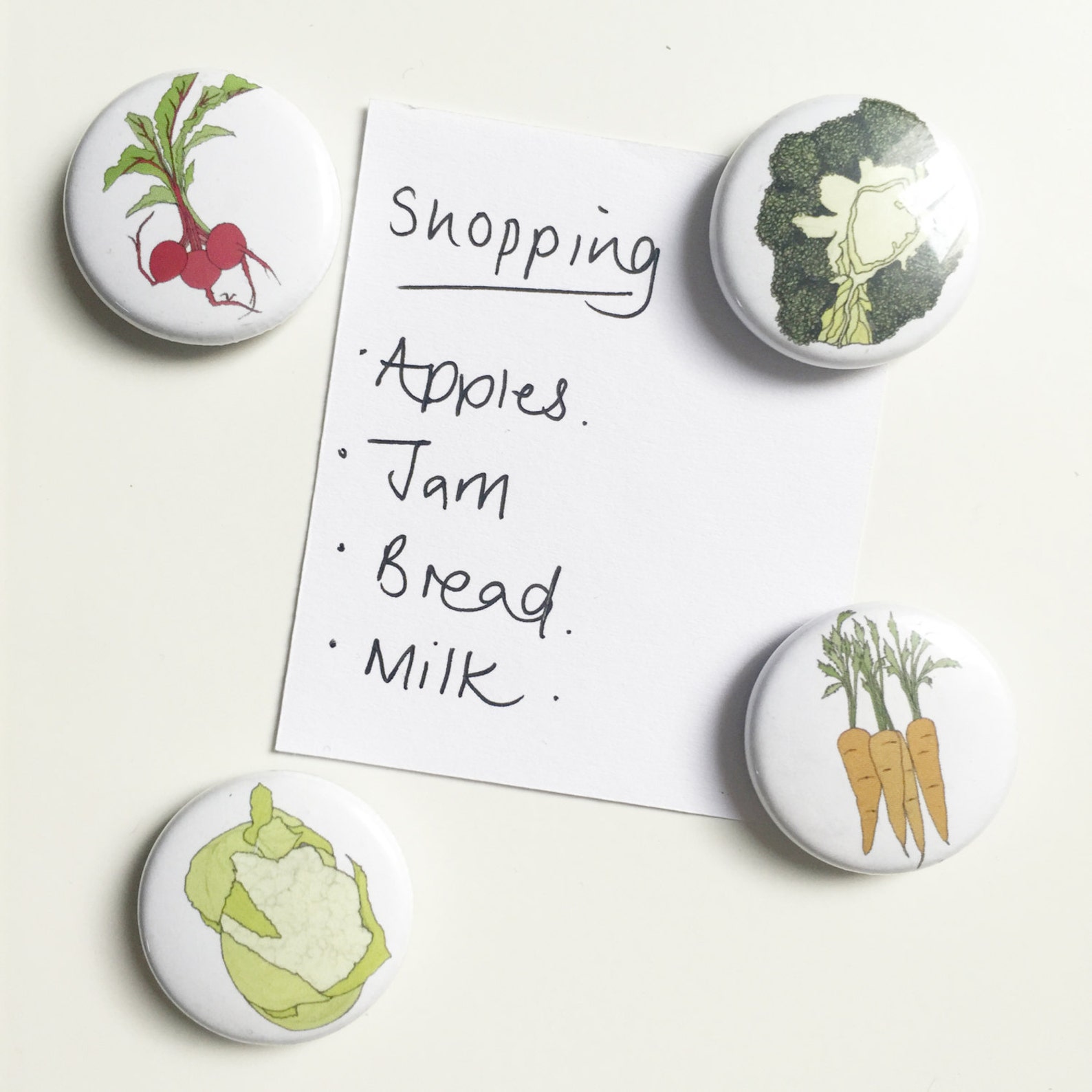 Vegetable fridge magnets set of four | Etsy
