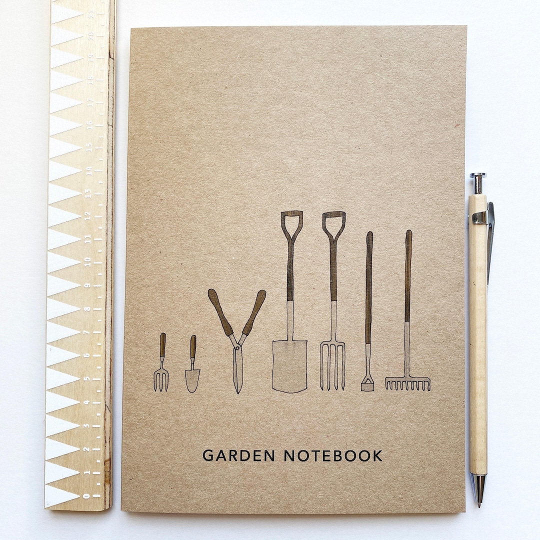 Garden Notebook - 100% Recycled - A5 Size - Garden Tools Notepad - Gift ...