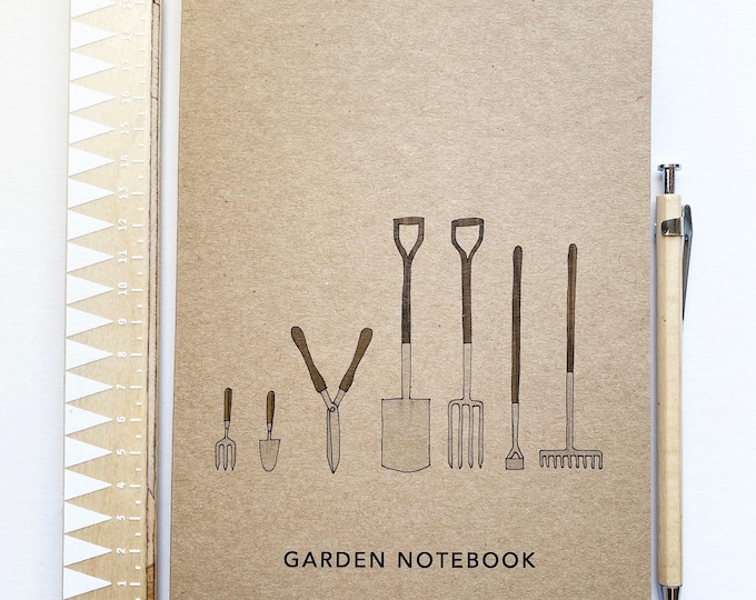Garden Notebook - 100% Recycled - A5 Size - Garden Tools Notepad - Gift ...