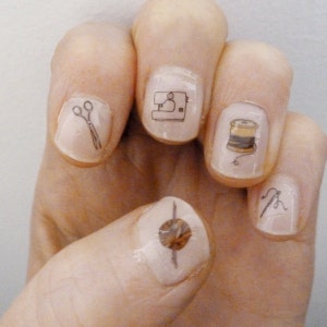 Craft Nail Transfers Illustrated Nail Art Stickers Knitting Nail Art ...