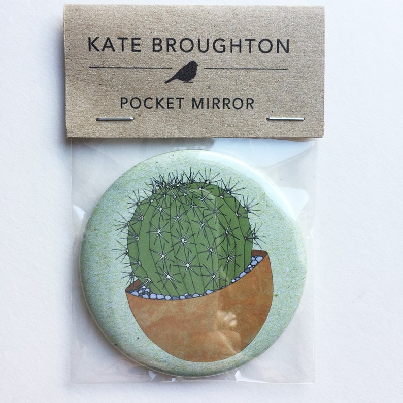 Cactus Pocket Mirror Illustrated Cacti Compact Mirror - Etsy