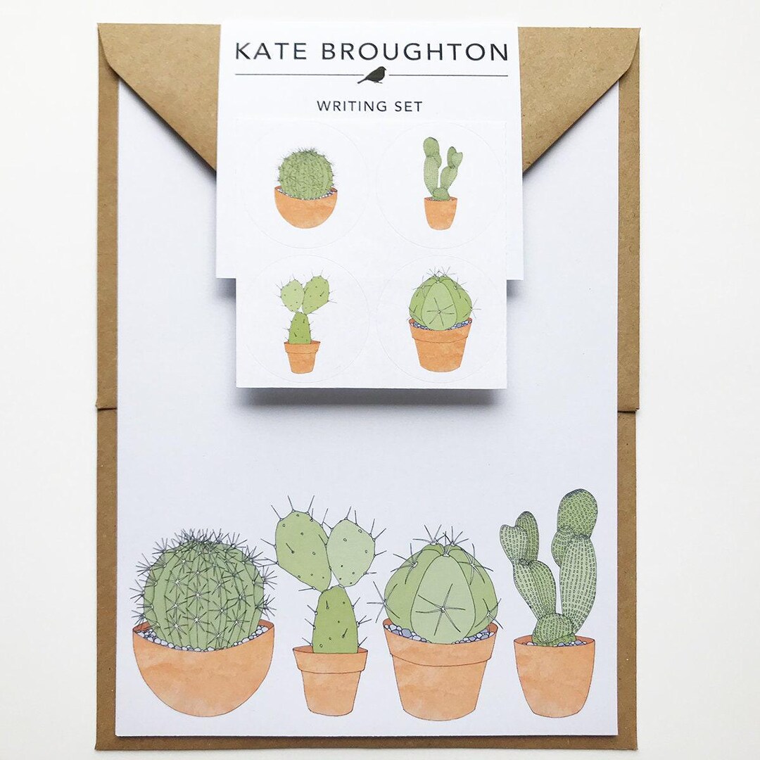 Cacti Writing Set With Stickers - Etsy