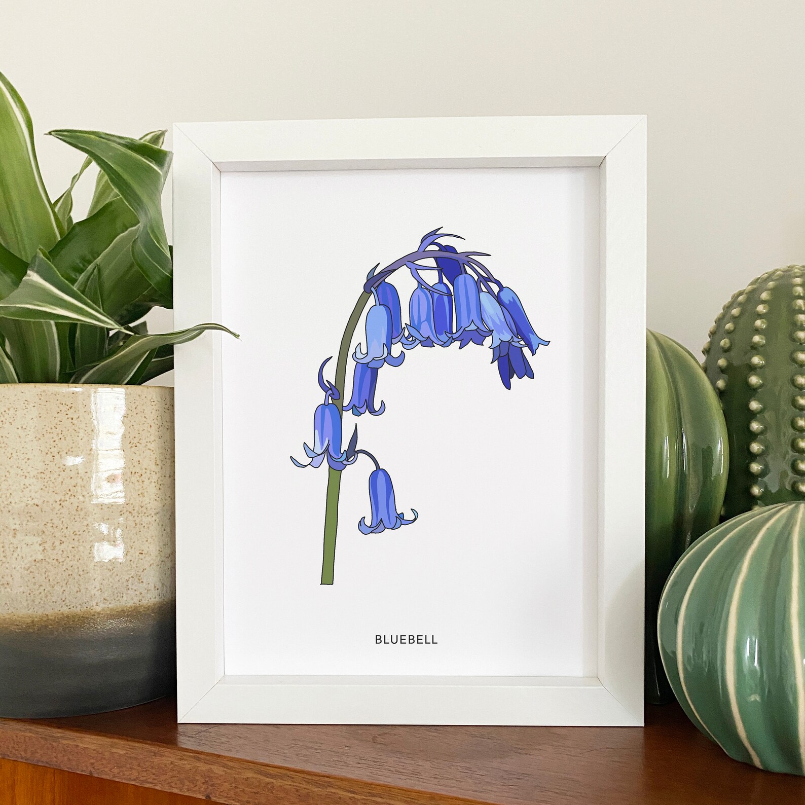 Bluebell Illustrated Wildflower Print Small A5 Print - Etsy