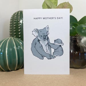 Koala Mother's Day Card - Animal Illustration - Mother Baby Card - Eco ...
