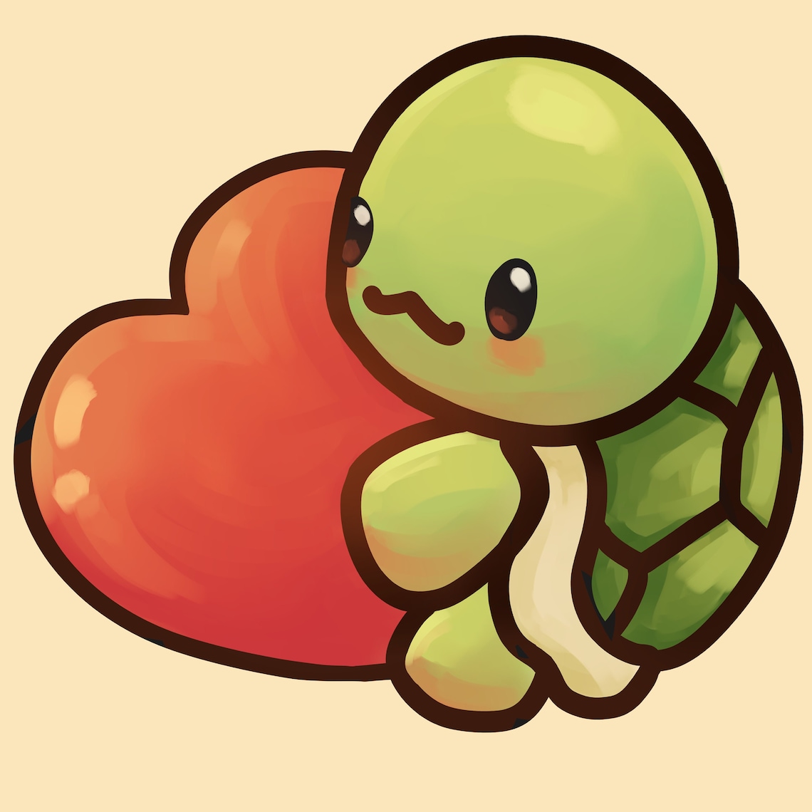 Turtle Heart Matte Sticker - Etsy