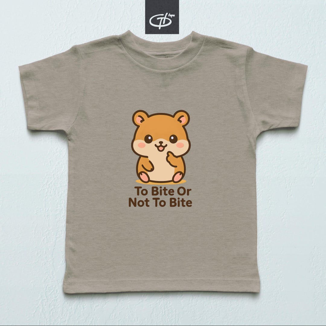 To Bite or Not to Bite Toddler Tee, Cute Kawaii Hamster Graphic, 2T ...