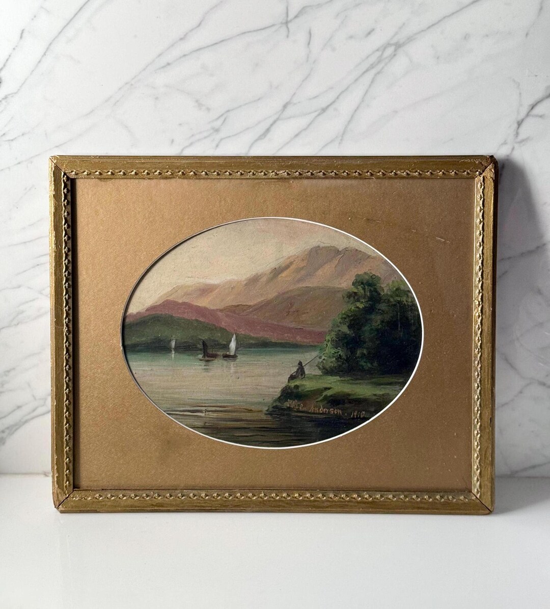 Original Oil Painting, Muted Pastel Riverscape Painting, Hudson River ...