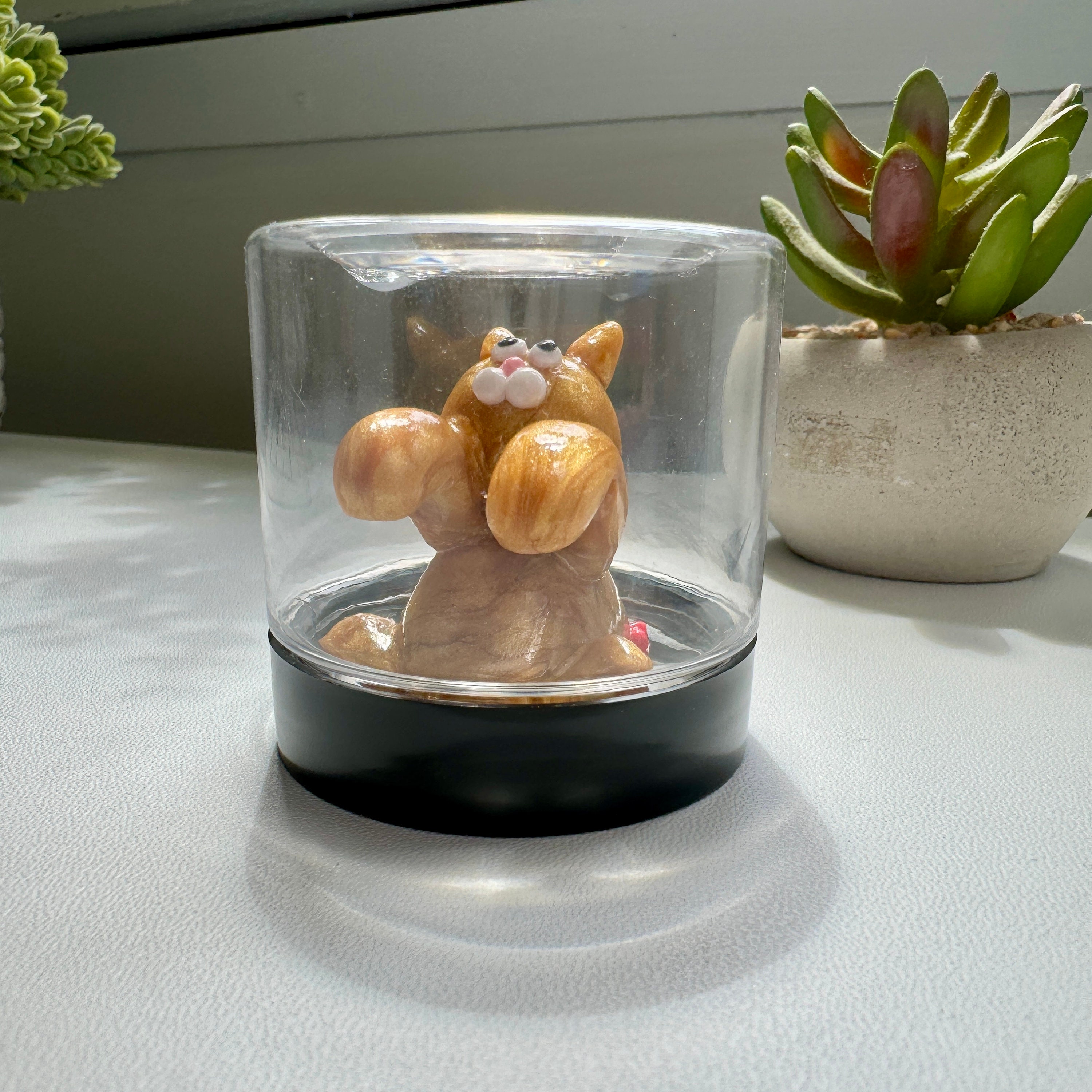 Gold Cat Desk Pet Handmade Polymer Clay Cat Monitor Figure, Desk ...