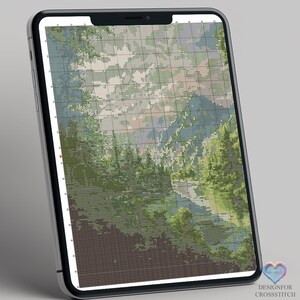 Landscape Design for Cross Stitch - Tranquil Mountain View - Etsy