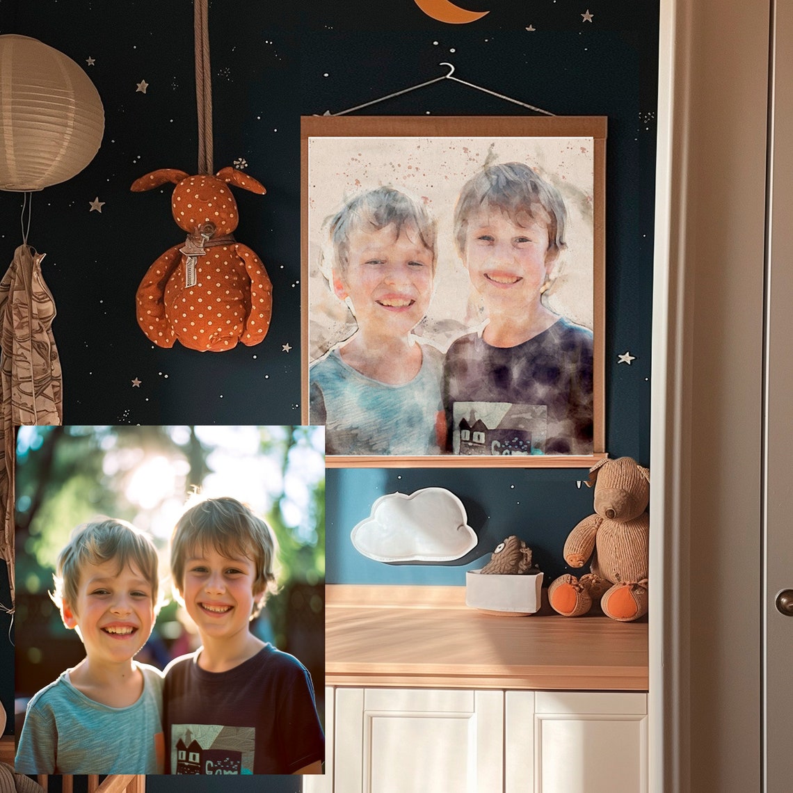Order a Watercolor Children's Portrait, Memories for a Lifetime - Etsy