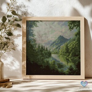 Landscape Design for Cross Stitch - Tranquil Mountain View - Etsy