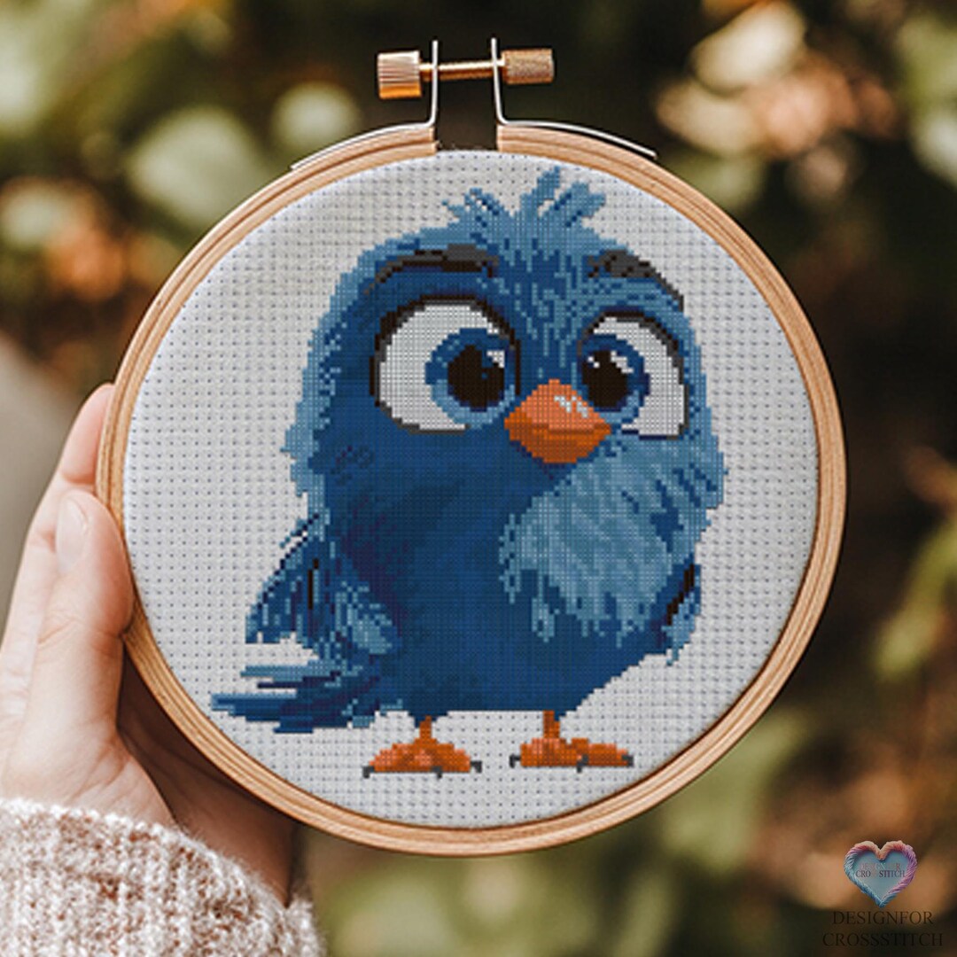 Bird Design for Cross Stitch - Charming Blue Bird - Etsy