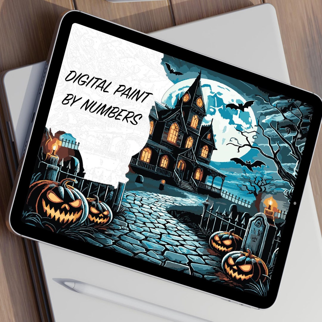 Paint by Numbers haunted House, Create Your Halloween Atmosphere - Etsy