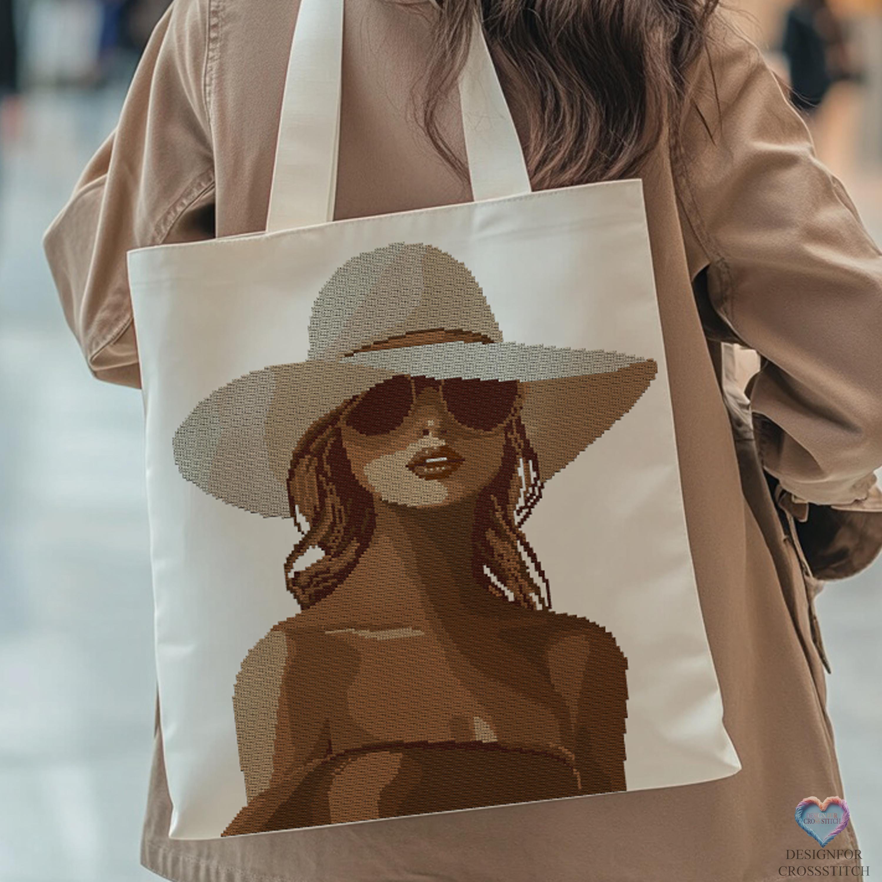 Sophisticated Sun Style. Woman Design for Cross Stitch - Etsy
