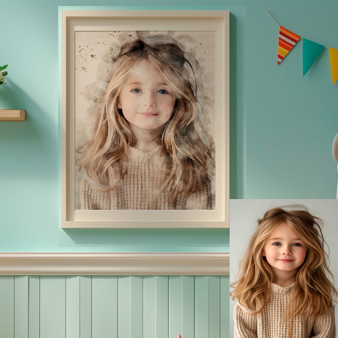 Order a Watercolor Children's Portrait, Memories for a Lifetime - Etsy