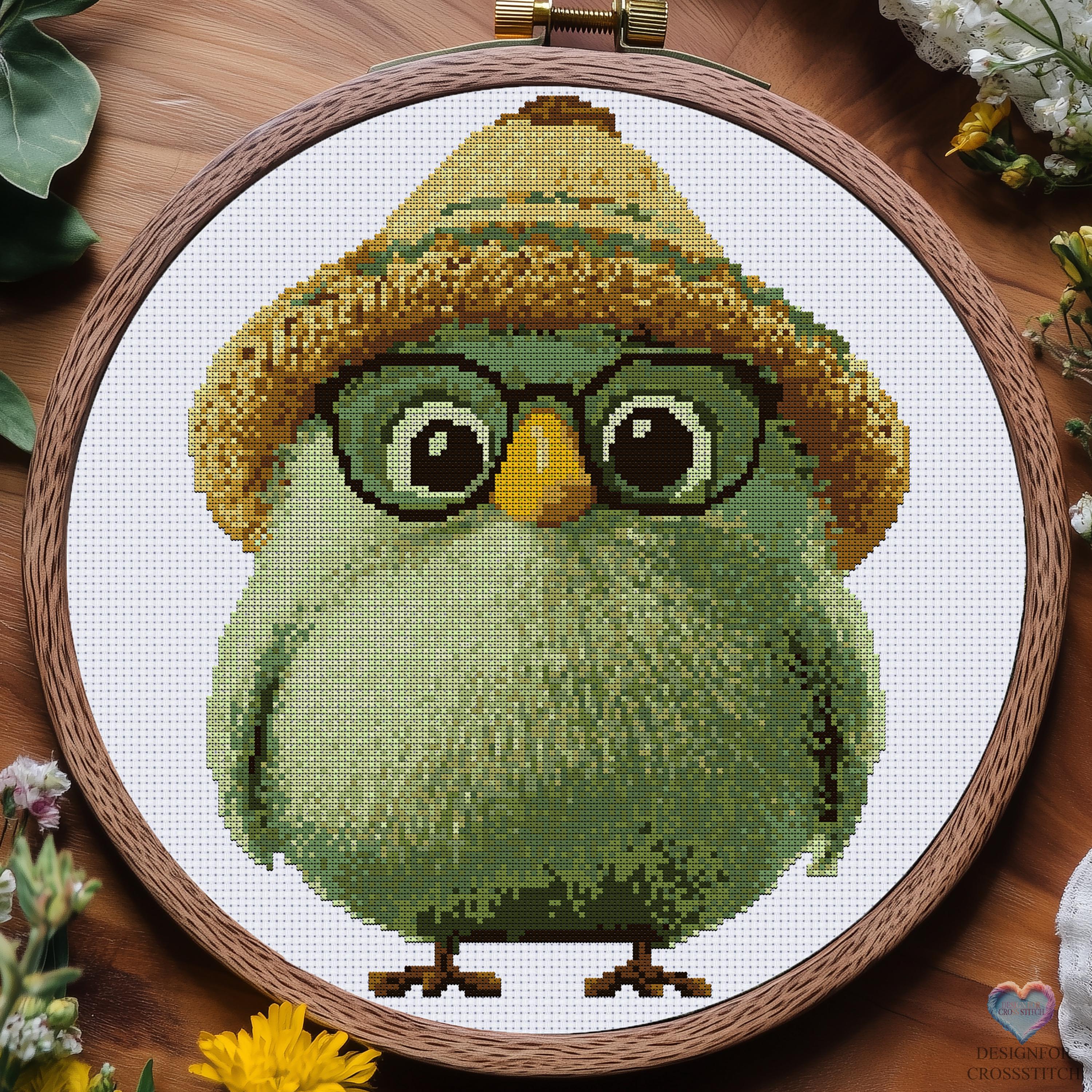 Bird Design for Cross Stitch - Dapper Green Chirper - Etsy
