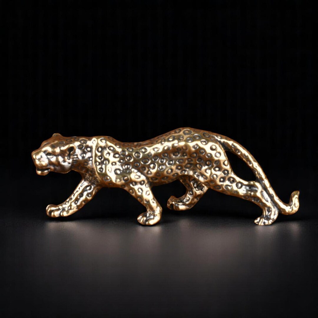Brass Leopard Figurine, Brass Leopard Sculpture - Etsy