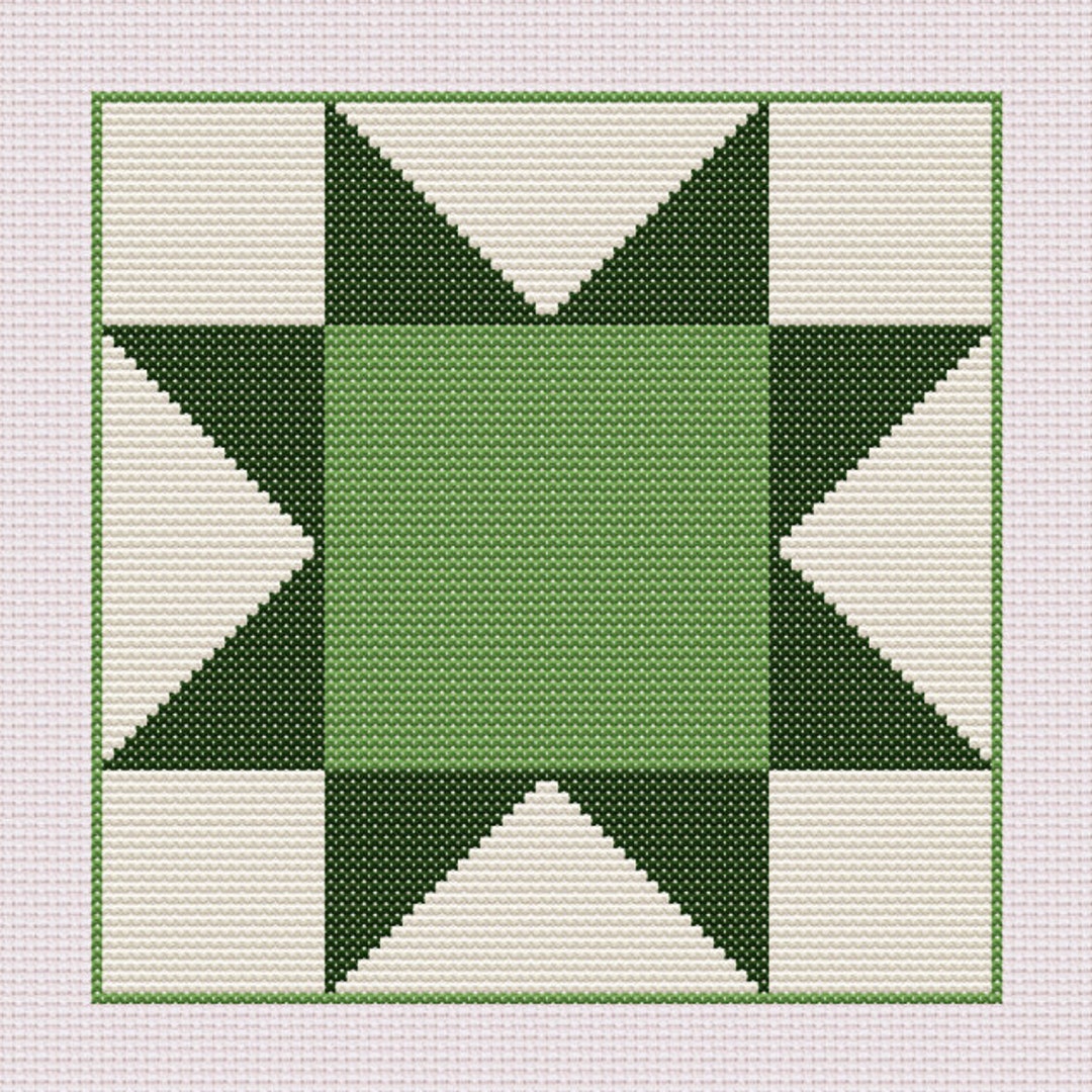 Counted Cross Stitch Sawtooth Star Quilt Block Pattern - Etsy