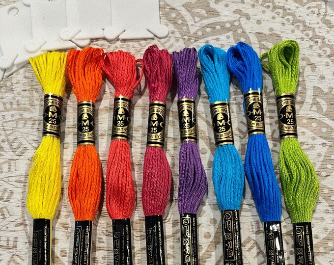 8x Bright Variety DMC Threads, DMC Kit, DMC Floss, Cross Stitch Floss ...