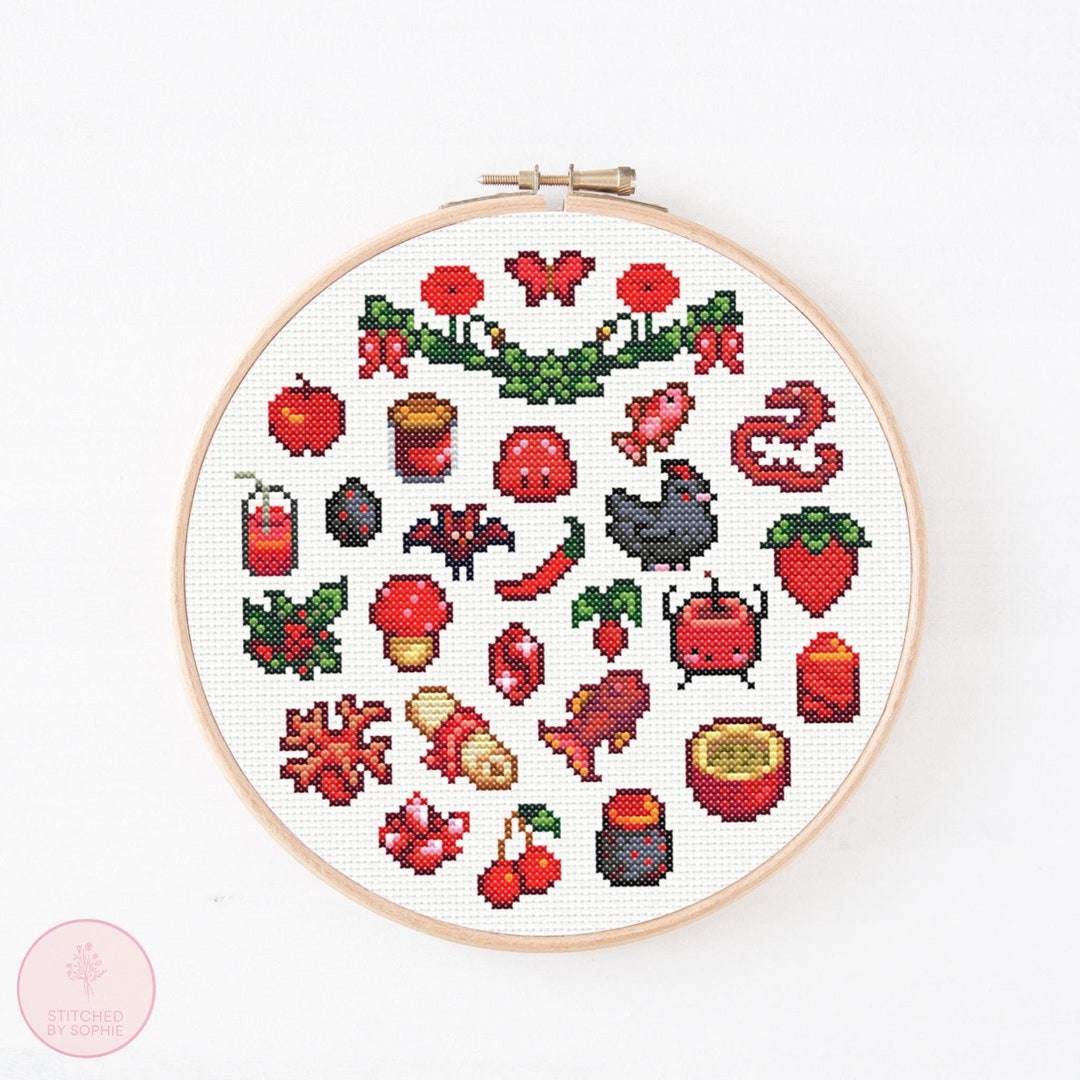 Stardew Valley Cross Stitch - Red Pallette - SDV, Cottagecore, Farmcore ...