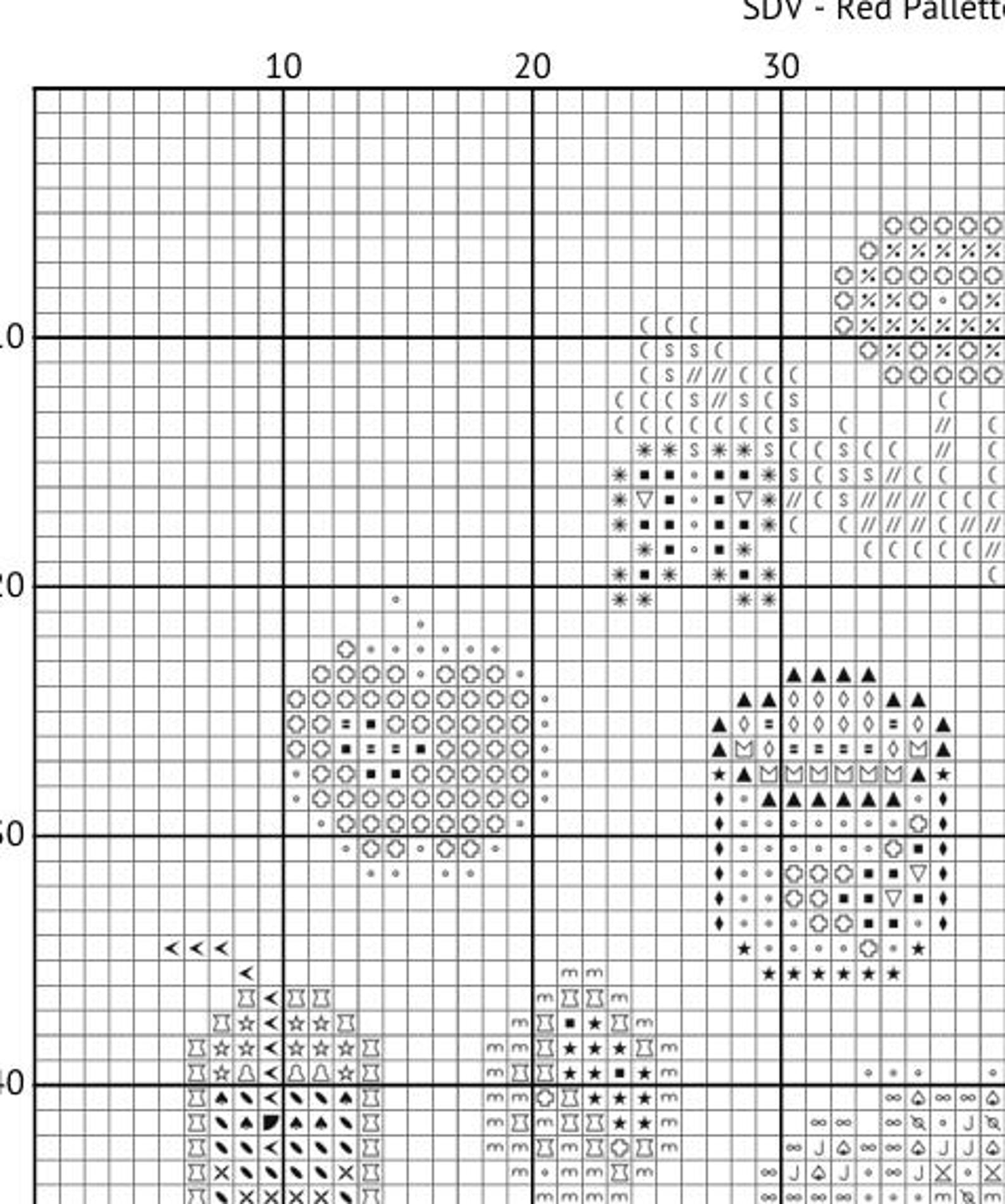 Stardew Valley Cross Stitch Red Pallette SDV - Etsy Japan