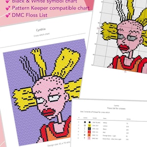 Rugrats Cynthia Cross Stitch Pattern - 90's Pattern, Cartoon, Nostalgia ...