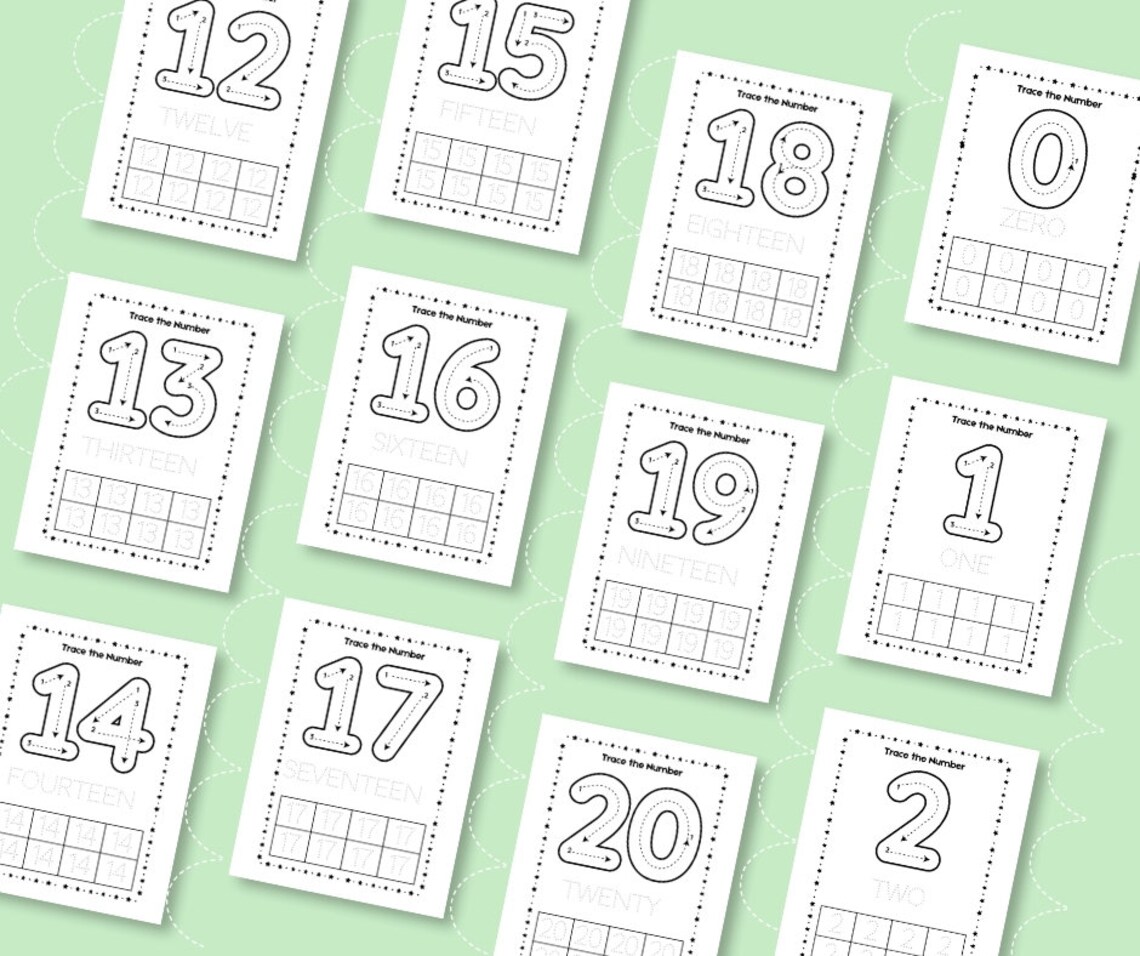123 Number Line Tracing for Kids, Trace Line Practice, Printable Busy ...