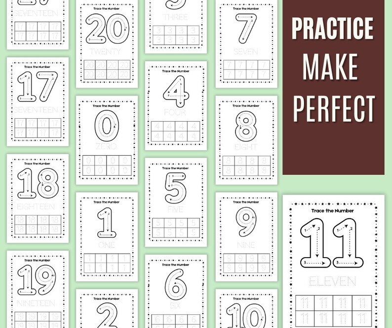 123 Number Line Tracing for Kids, Trace Line Practice, Printable Busy ...