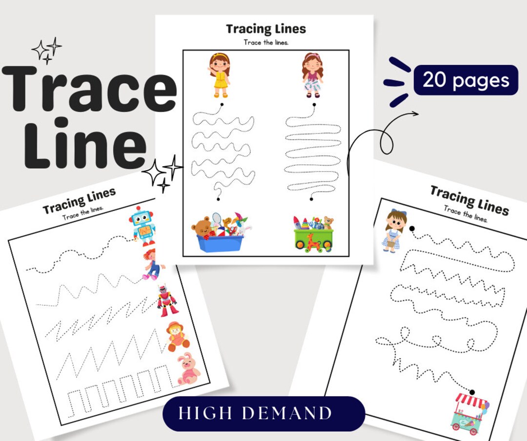 Pre Handwriting Practice With Lines Tracing Homeschool Busy Book ...