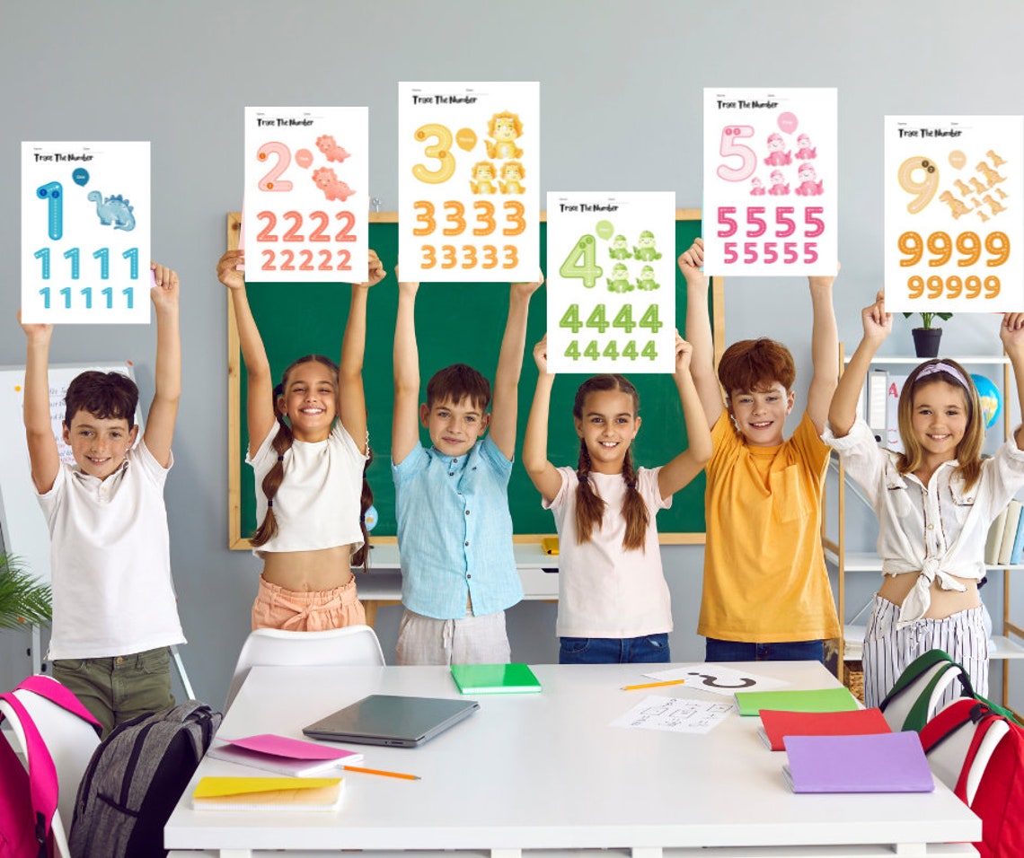 Dinosaur Number Tracing Activity Line Trace Worksheets for Toddlers and ...