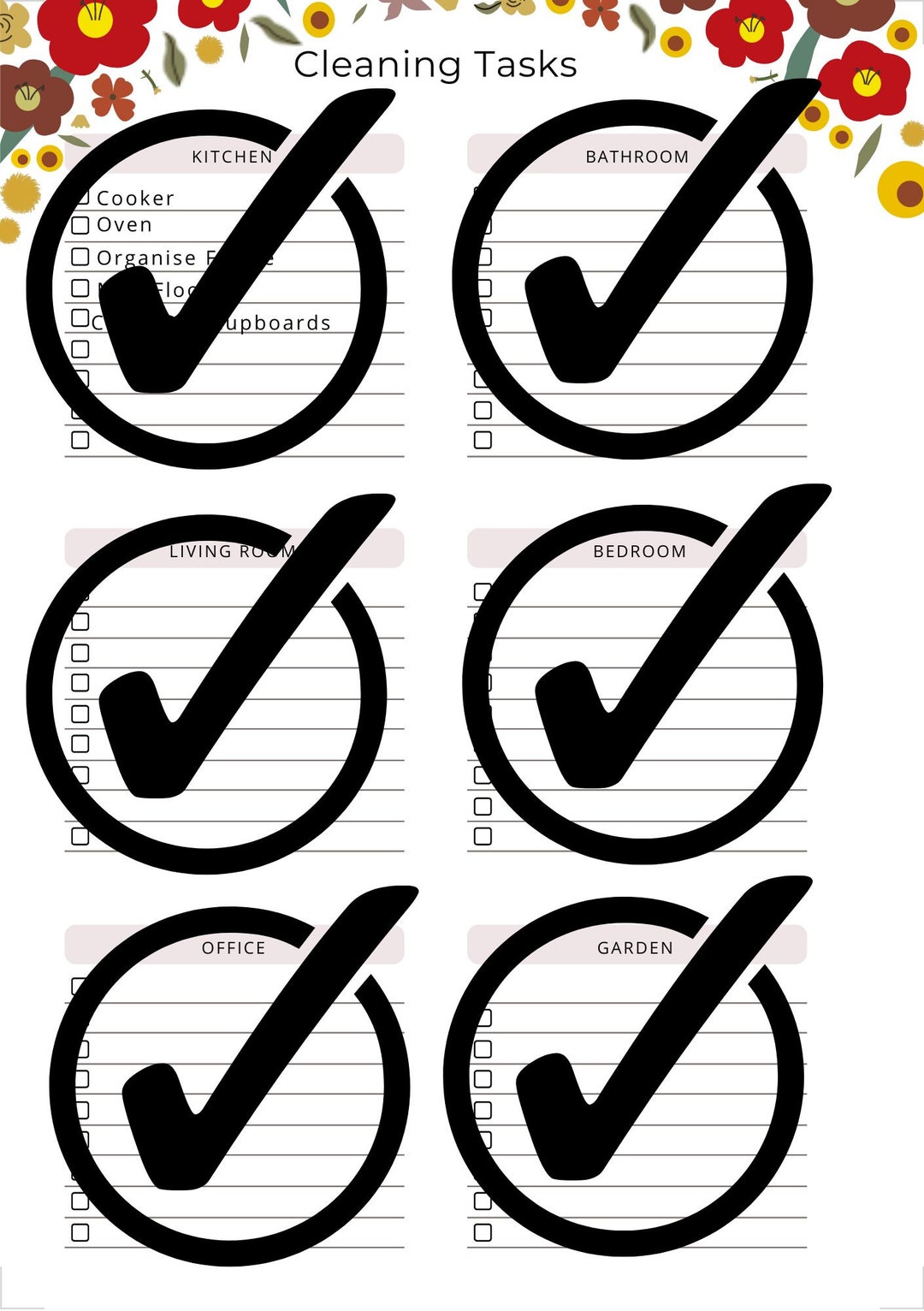 Cleaning Checklist | Printable | Cleaning Tasks | Cleaning List ...