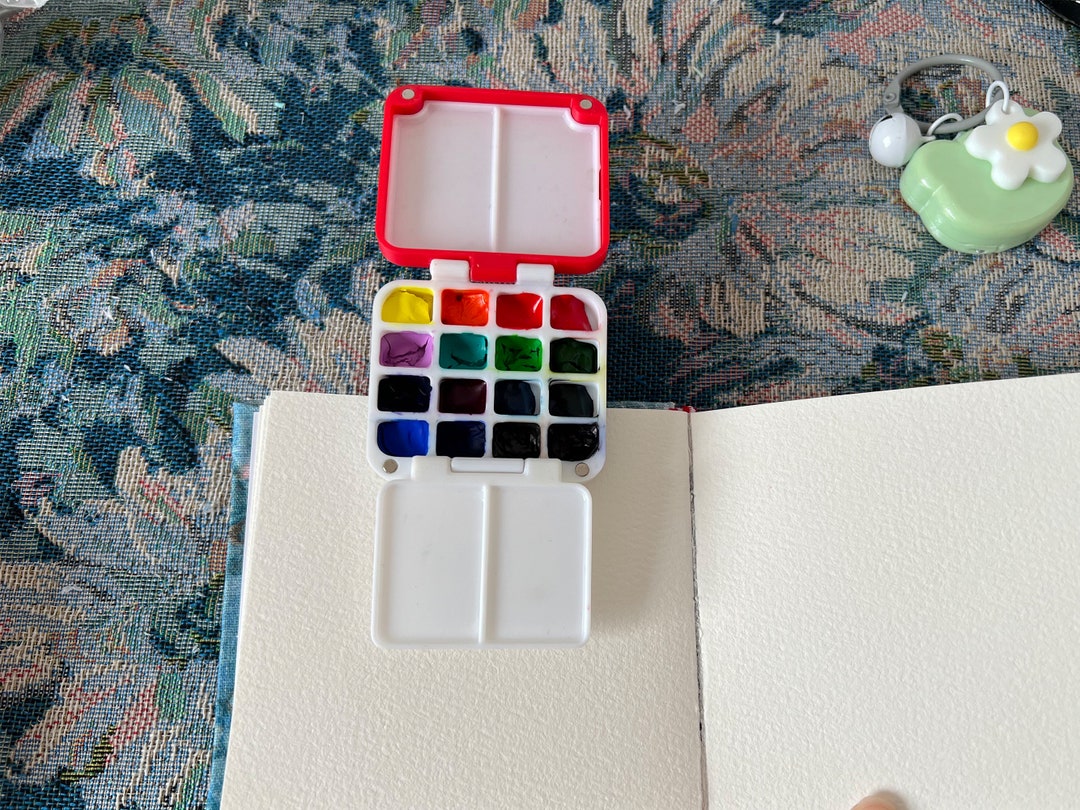 Mini Watercolor Palette,art Supplies,3d Printed Case,travel Color ...