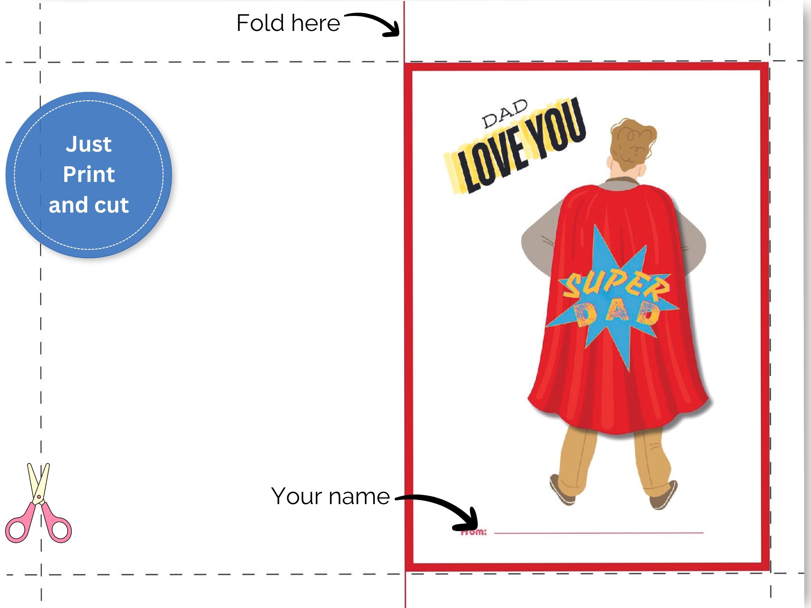 Father's Day Printable Card, Super Dad Printable, Digital Father's Day ...