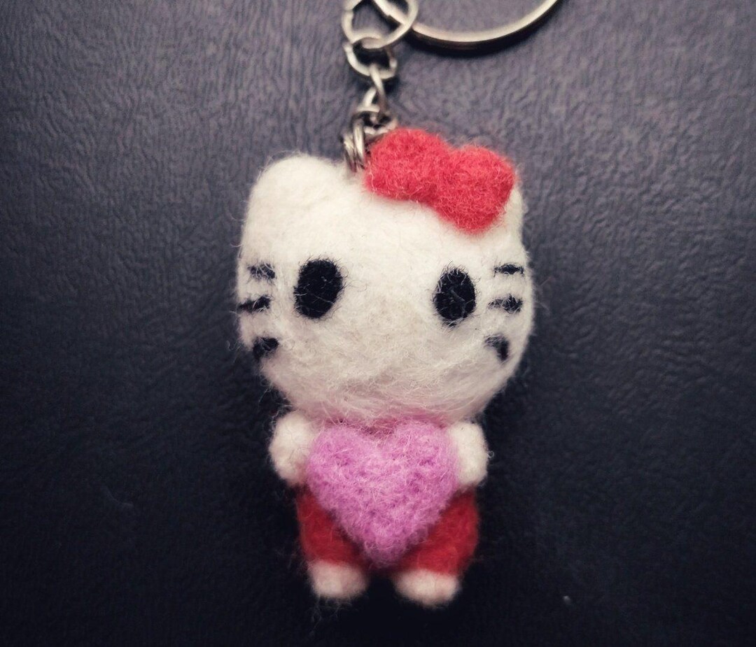 Felt Hello Kitty Keychain Sanrio Handmade Wool Charm - Etsy