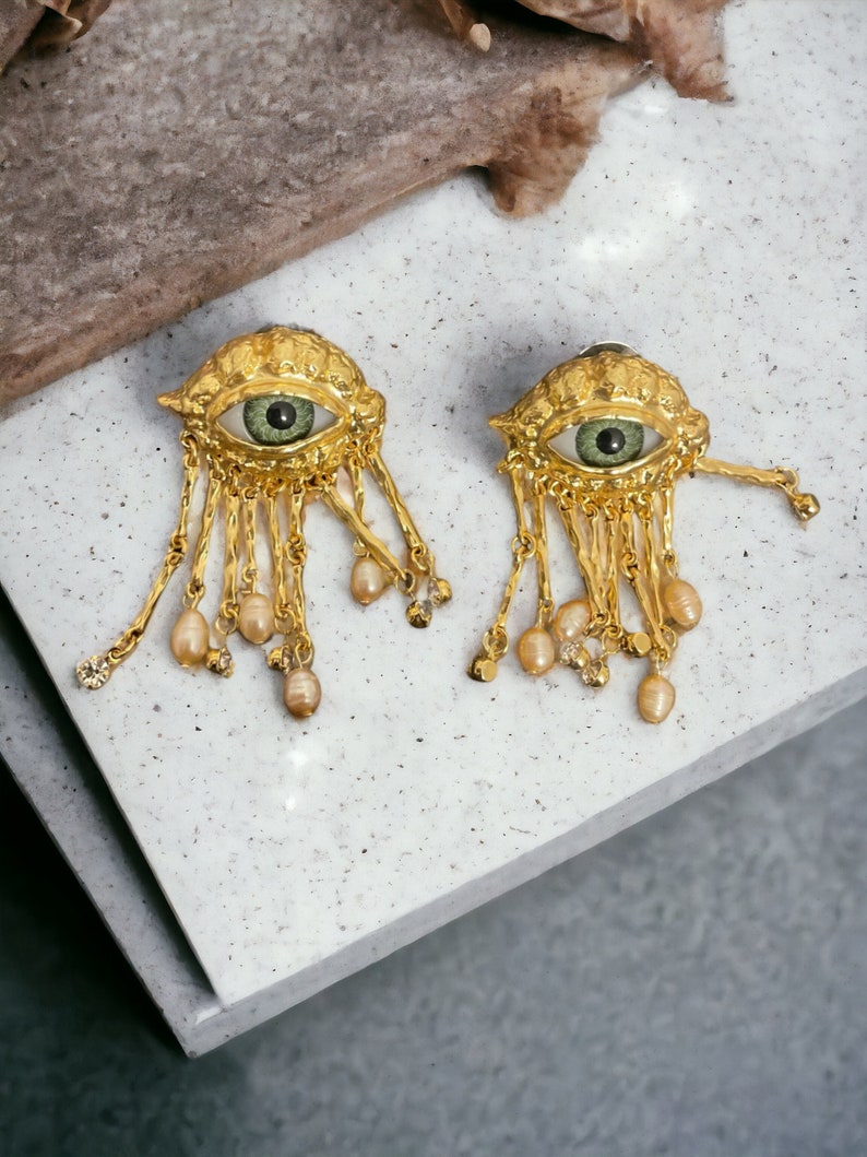 Victorian Eye Earrings, Gothic Jewelry, Vintage Eye Jewelry, Weird ...