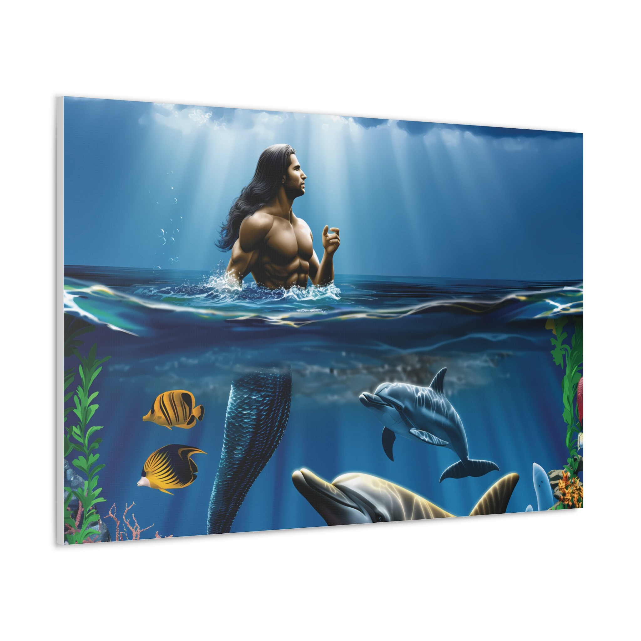 Surface Dweller Merman Sea Creature Canvas Collection Coastal Ambiance ...
