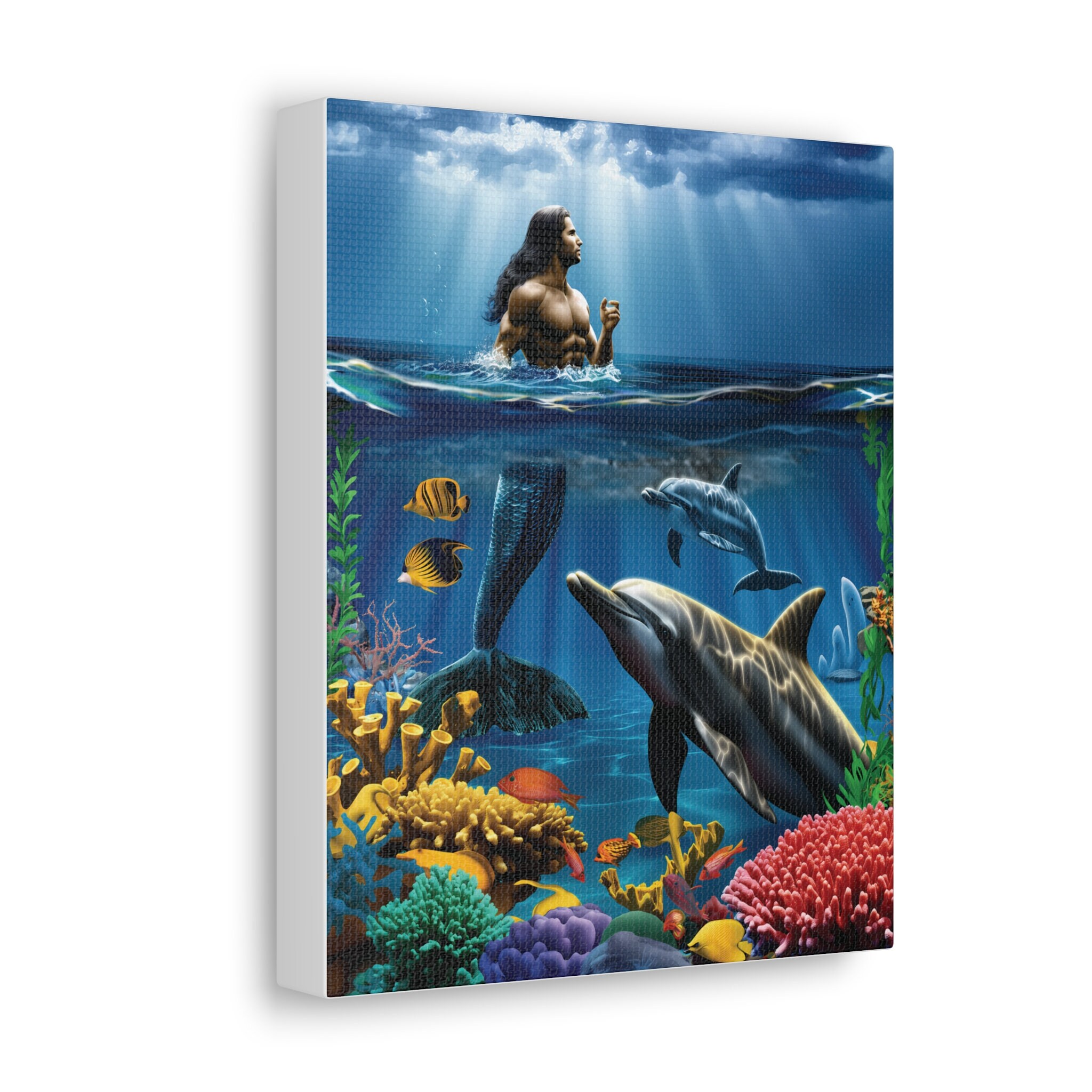 Surface Dweller Merman Sea Creature Canvas Collection Coastal Ambiance ...