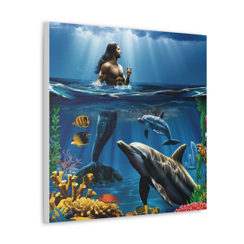Surface Dweller Merman Sea Creature Canvas Collection Coastal Ambiance ...