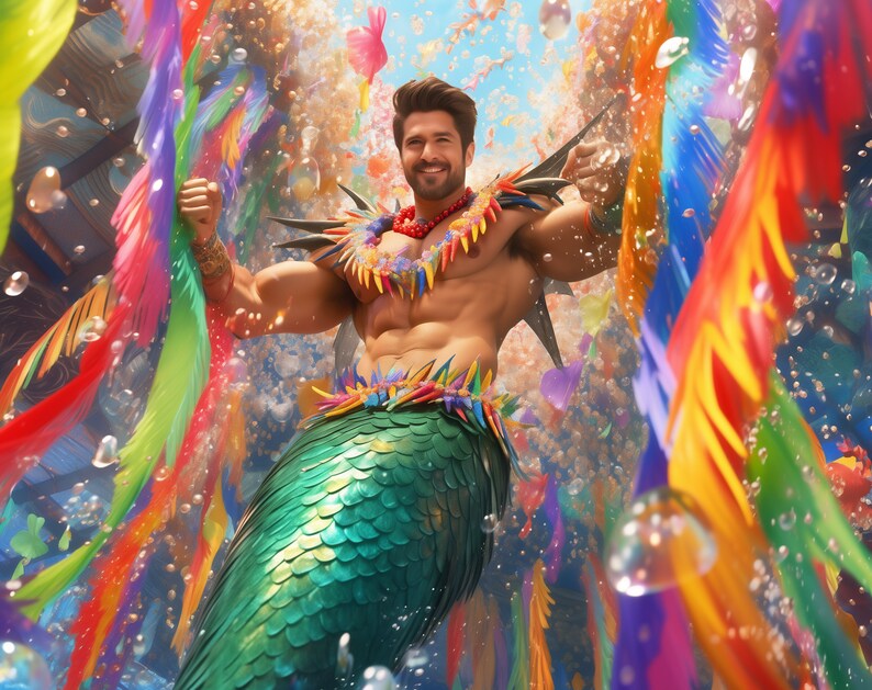 2025 Merman Mystique Calendar | Fantasy Merfolk Art | 13 Unique Mermen ...