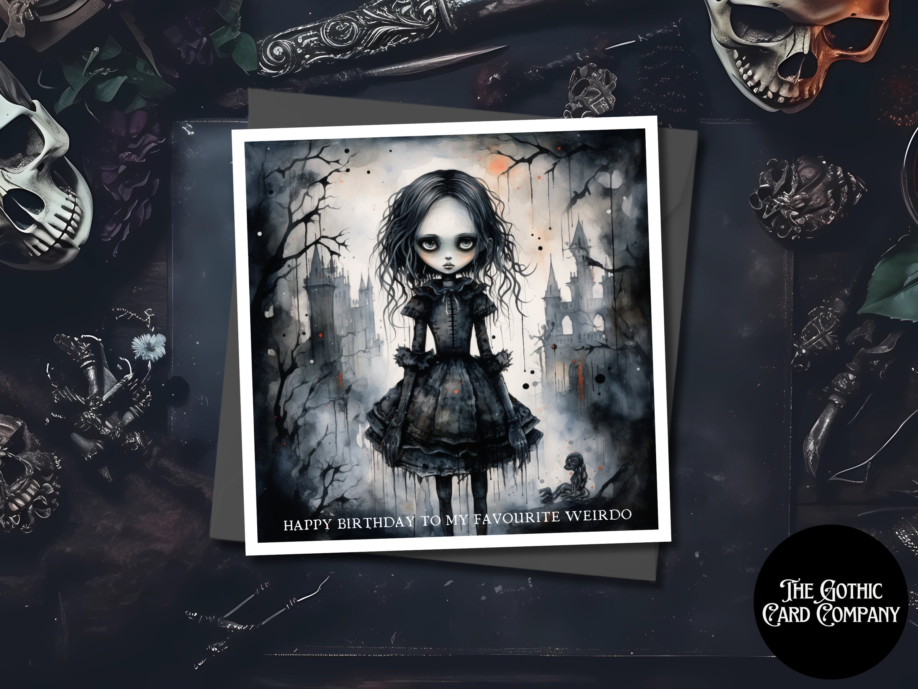 Gothic Birthday Card Happy Birthday to My Favourite Weirdo, Birthday ...