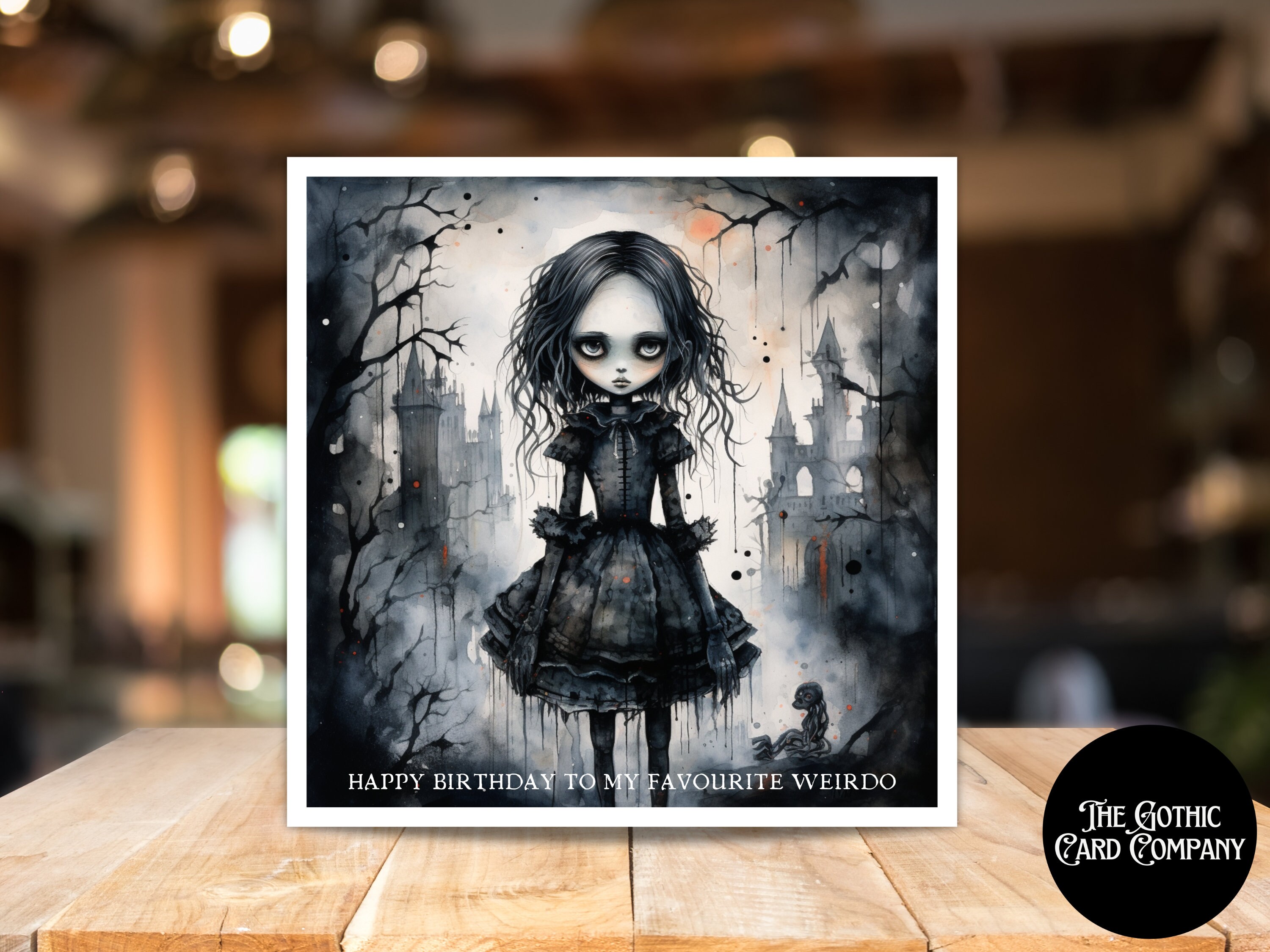 Gothic Birthday Card Happy Birthday to My Favourite Weirdo, Birthday ...